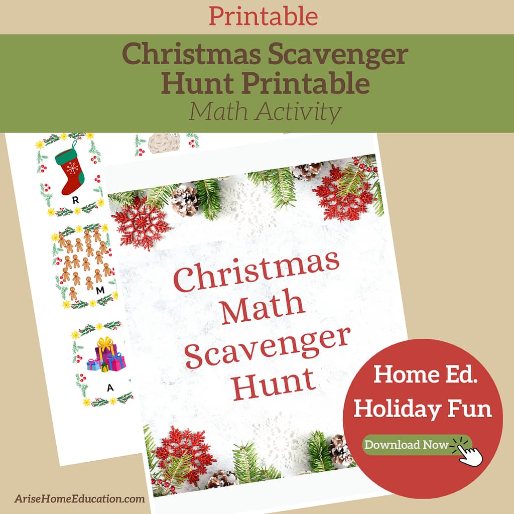 Christmas Scavenger Hunt Printable: Math Activity - Arise Home Education