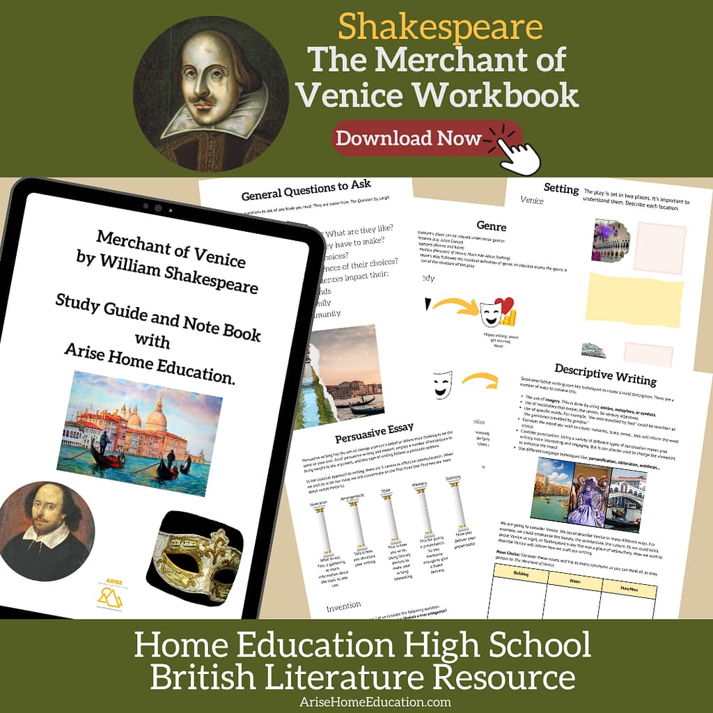 Merchant of Venice Literature Study Workbook - Arise Home Education