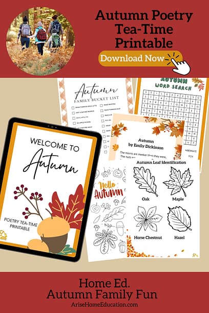 Autumn Poetry Tea-Time Printable - Arise Home Education