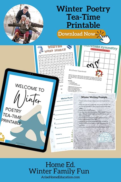 Winter Poems for Kids Printable: A Poetry Tea Time Pack - Arise Home ...