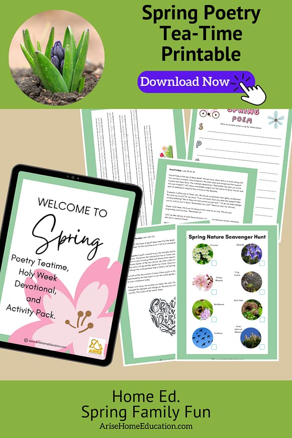 Spring Poems for Kids Printable: A Poetry Tea Time Pack - Arise Home ...