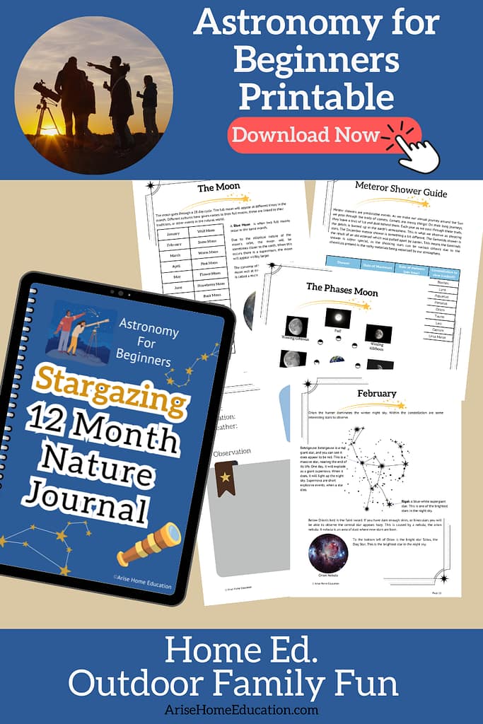 Astronomy For Beginners: A Stargazing Nature Journal for Kids - Arise Home Education