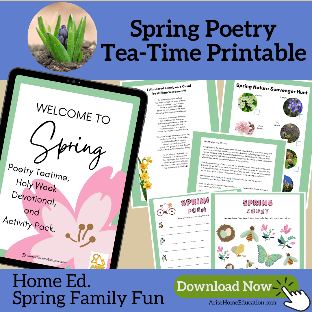 Spring Poems for Kids Printable: A Poetry Tea Time Pack - Arise Home ...